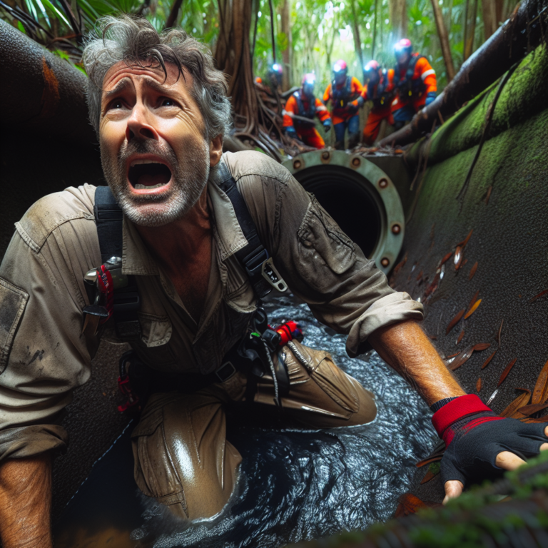 English Newsroom: Man stuck in pipe after hitting police car